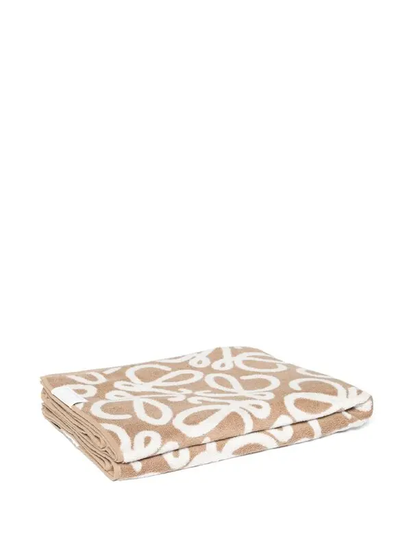 Loewe Anagram Cotton Beach Towel - Beige