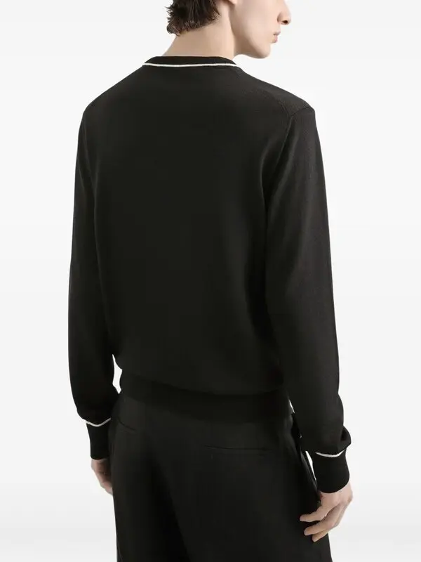 Dolce & Gabbana Wool Sweater With Embroidered Logo