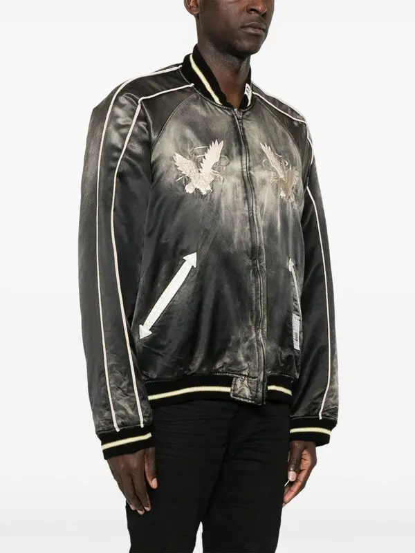 Mihara Yasuhiro Embroidered Souvenir Bomber Jacket - Black