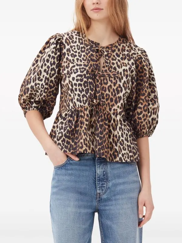 GANNI Organic Cotton Peplum Top