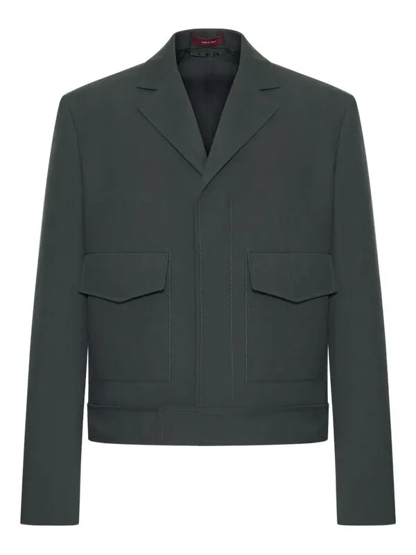 Gucci Embossed Wool Gabardine Jacket - Grey