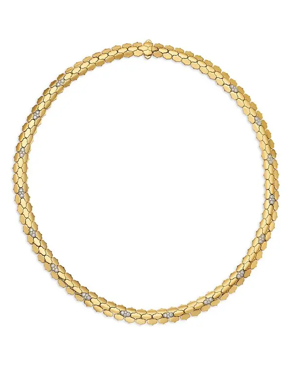 Roberto Coin Diamond And 18k Gold Cobra Collar Necklace - Yellow Gold
