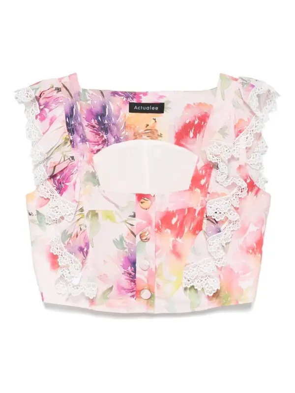 ACTUALEE Floral Top - Pink