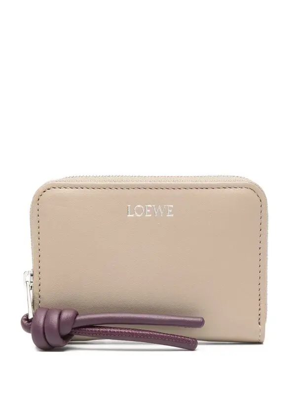 Loewe Knot Leather Coin Purse - White