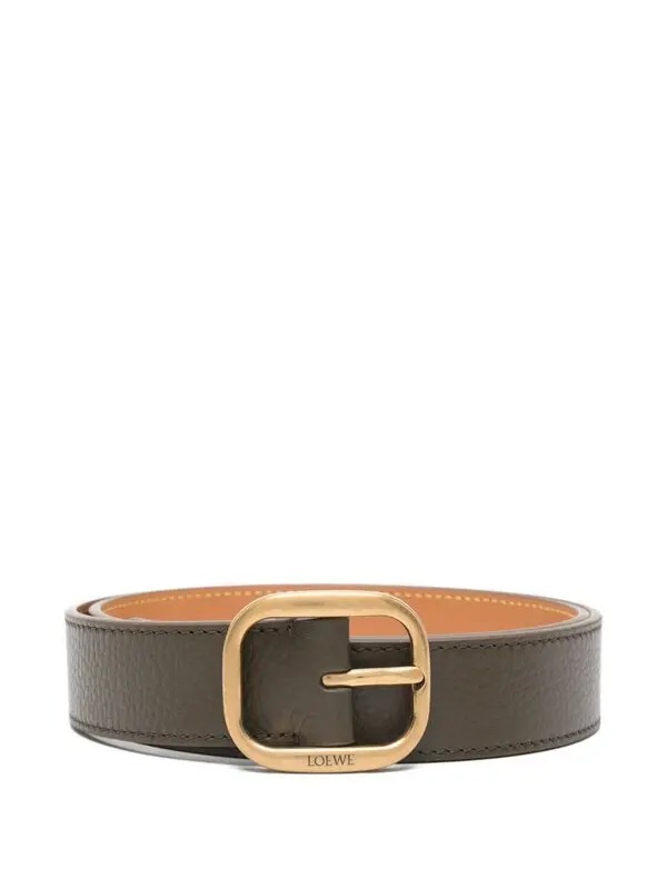 Loewe Rounded Soft Leather Belt - Green