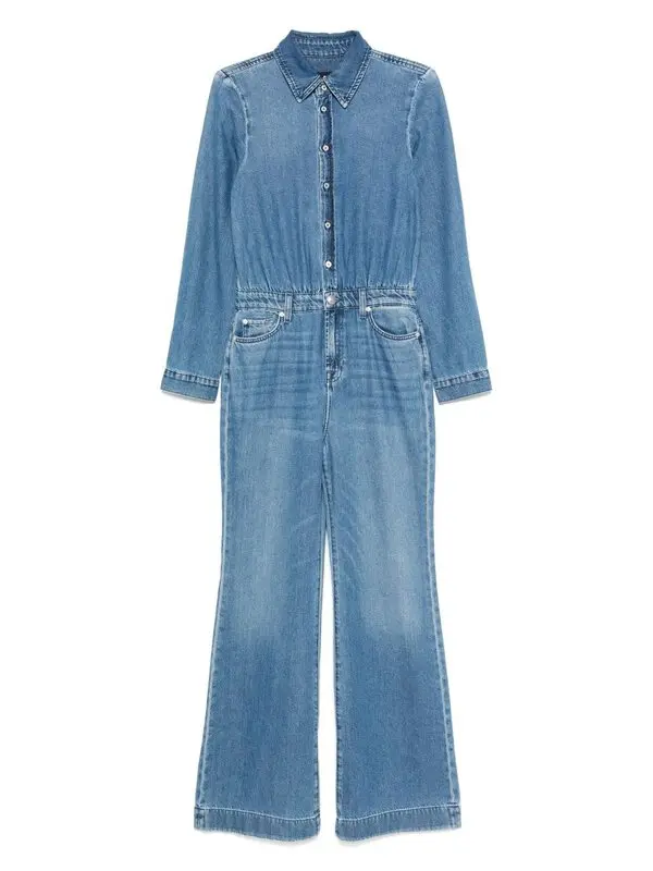 7 For All Mankind Hilo Denim Jumpsuit - Sky Blue