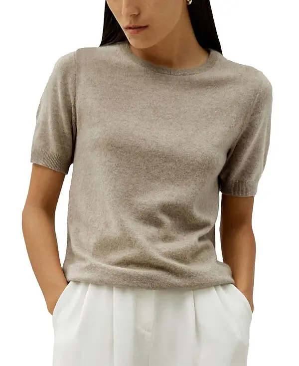 Lilysilk Basic Crew Neck Knit Top - Camel