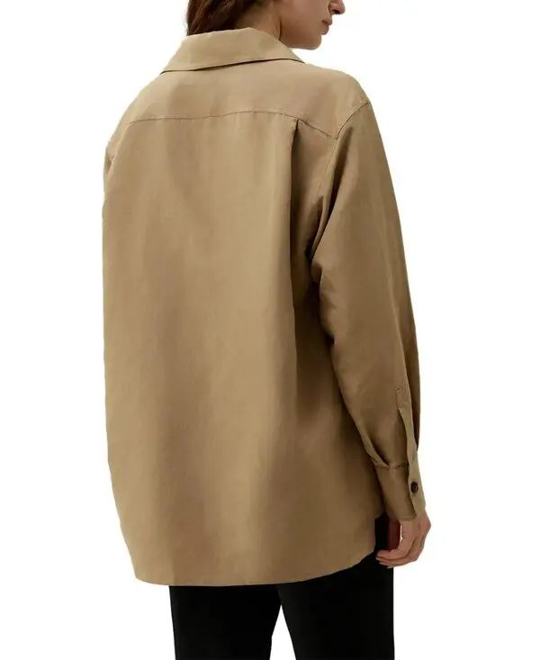 Lilysilk Silk-linen Blend Oversized Shirt - Oak