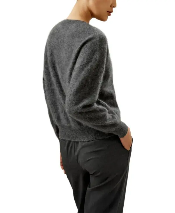Lilysilk Relaxed Cashmere Sweater - Dark Gray