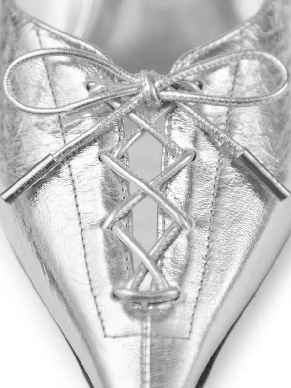 JIMMY CHOO Scarlett 50 Leather Mules - Silver