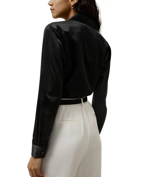 Lilysilk Tailored Silk Shirt - Black