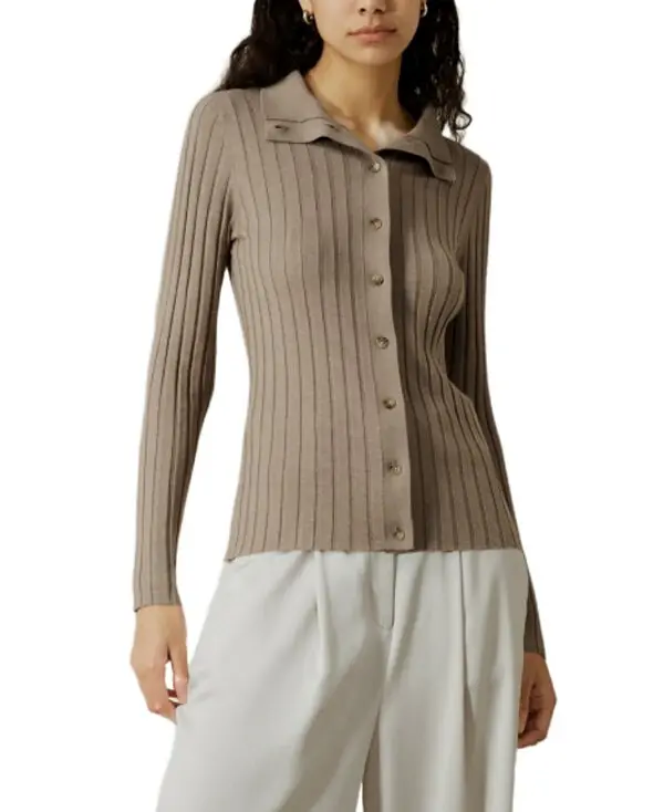 Lilysilk Ribbed Silk-cashmere Blend Cardigan