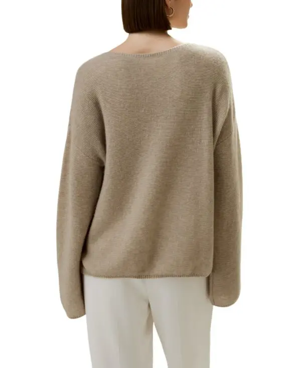 Lilysilk Relaxed Fit Drop-shoulder Silk Cashmere Blend Sweatshirt - Light Camel