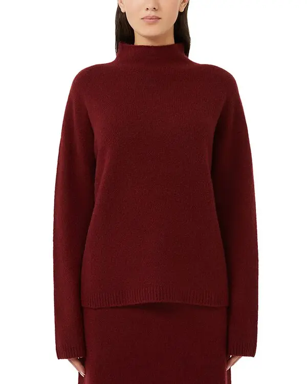 Max Mara Orlaya Cashmere Blend Funnel Neck Sweater - Raspberry