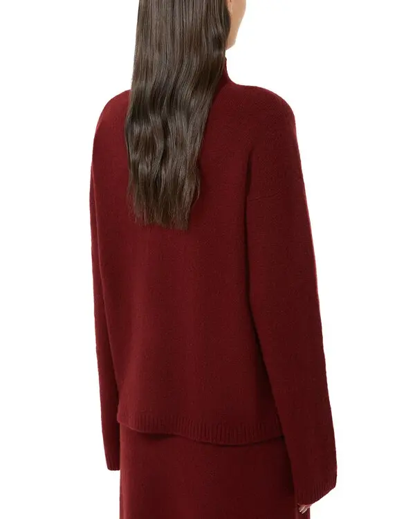 Max Mara Orlaya Cashmere Blend Funnel Neck Sweater - Raspberry