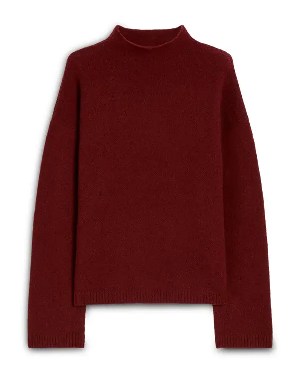 Max Mara Orlaya Cashmere Blend Funnel Neck Sweater - Raspberry