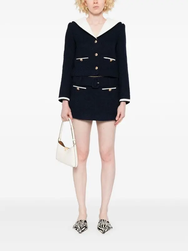 SELF-PORTRAIT Bouclé Short Jacket - Blue