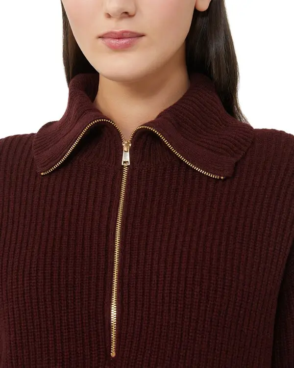 Max Mara Nadar Wool & Cashmere Half Zip Sweater