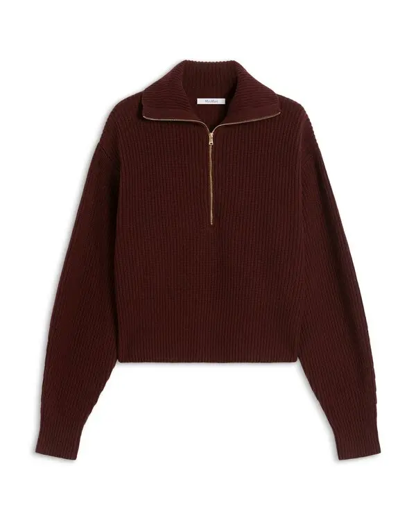 Max Mara Nadar Wool & Cashmere Half Zip Sweater