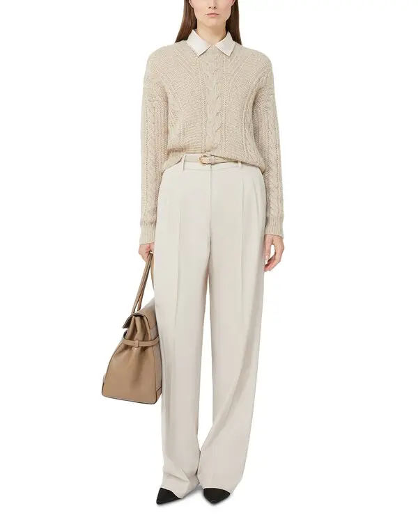 Max Mara Crasso Cable Knit Crewneck Sweater