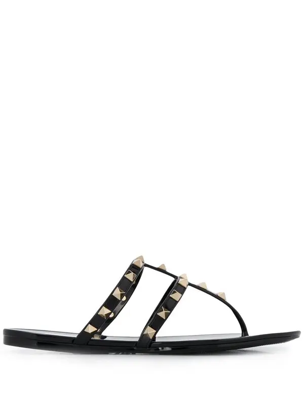 Valentino Garavani Summer Rockstud Thong Sandals - Black
