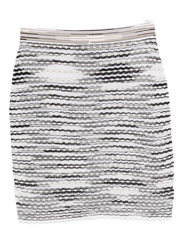 Missoni Wool Blend Ribbed Skirt - Beige