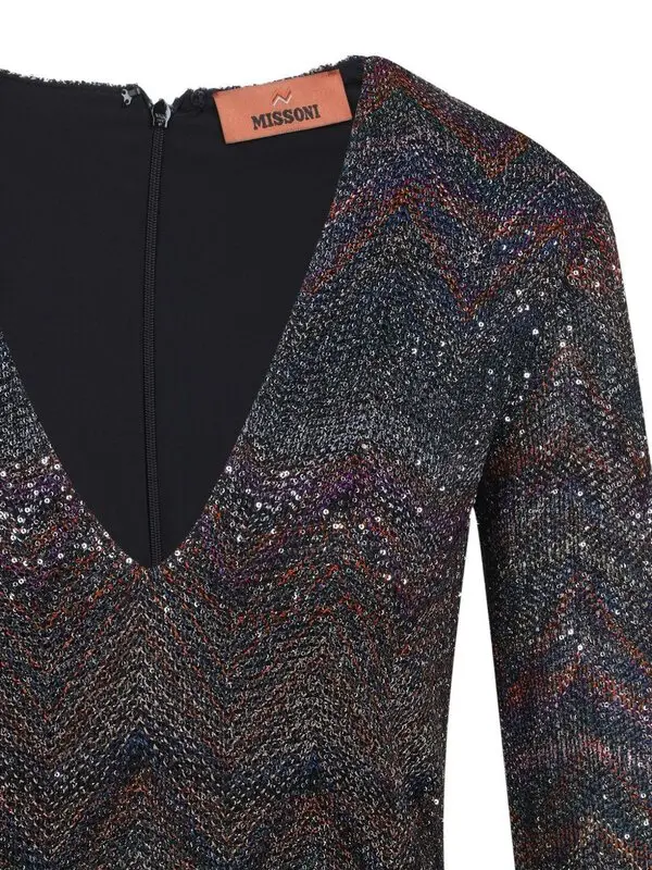 Missoni V-neck Short Dress - Multi