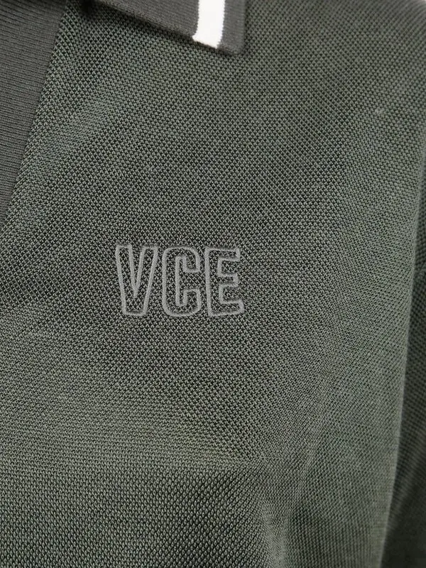 GOLDEN GOOSE Cotton Cropped Polo Shirt - Green