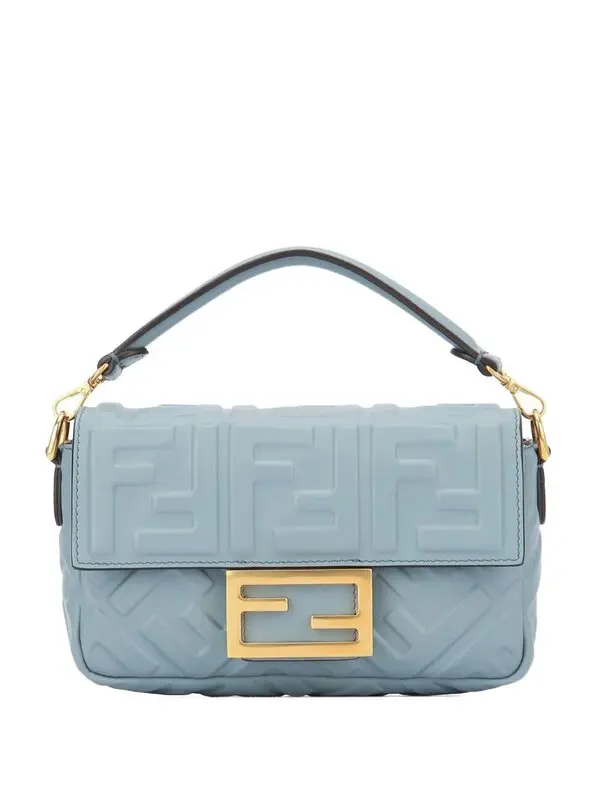 Fendi Baguette Mini Leather Handbag - Grey