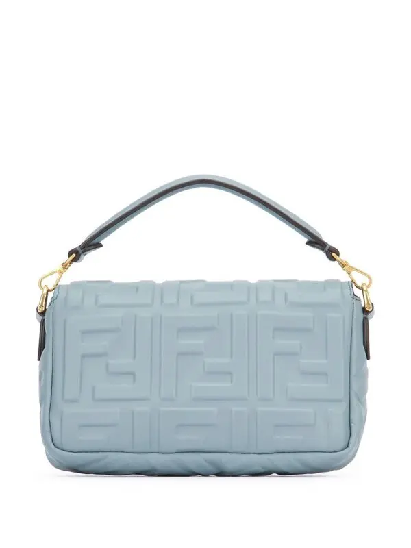Fendi Baguette Mini Leather Handbag - Grey