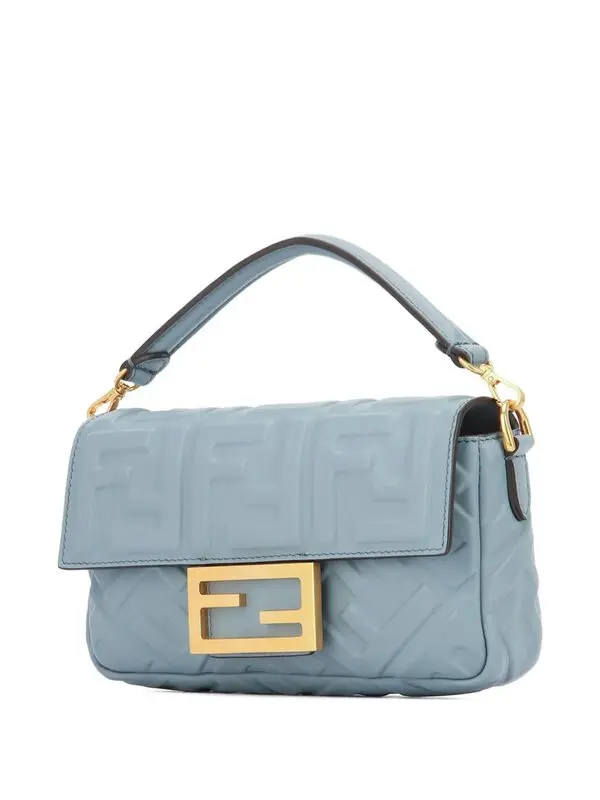 Fendi Baguette Mini Leather Handbag - Grey