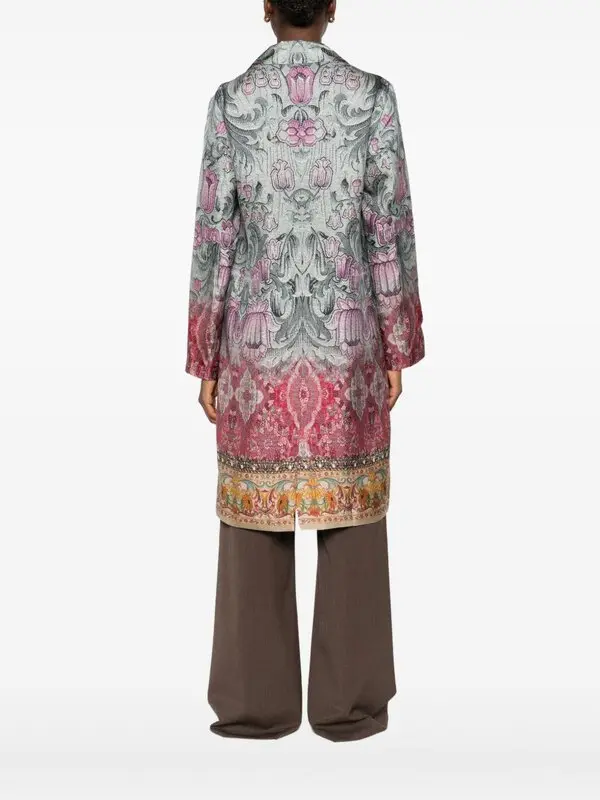 PIERRE-LOUIS MASCIA Silk Printed Single-breasted Coat - Multi