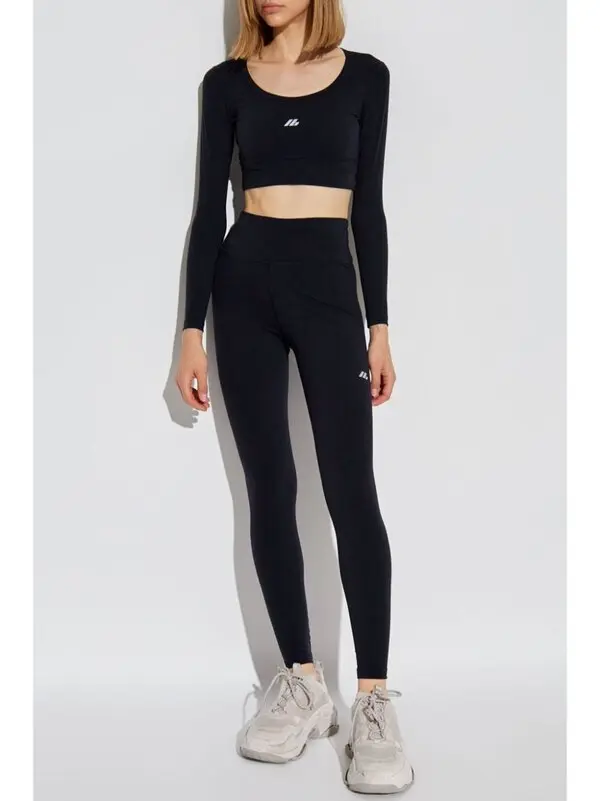 Balenciaga Logo Cropped Top - Black