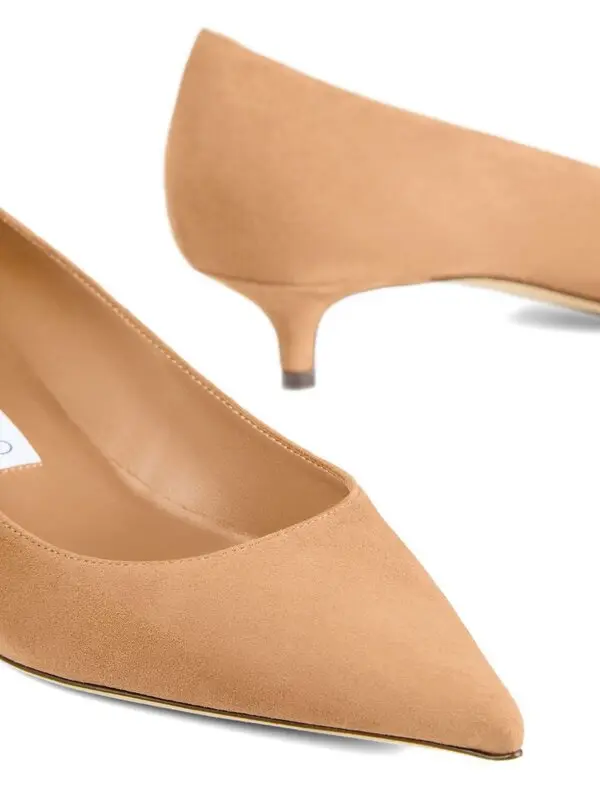 JIMMY CHOO Amelia Suede Leather Pumps - Beige