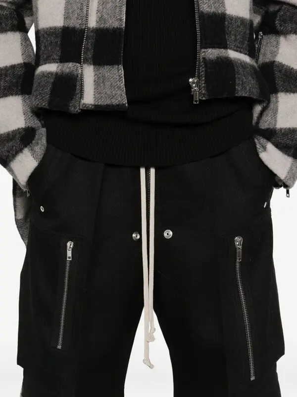 Rick Owens Wool Cargo Trousers - Black
