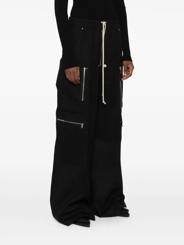 Rick Owens Wool Cargo Trousers - Black