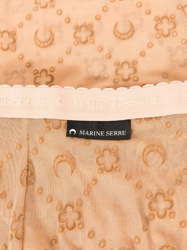 MARINE SERRE Monogram Tights - Beige