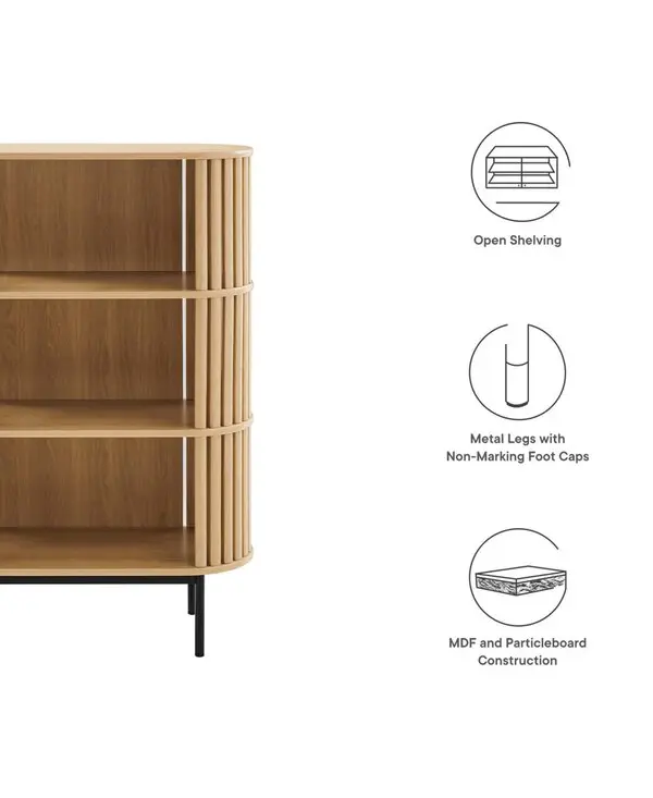 MODWAY Fortitude Three Tier Display Cabinet - Oak