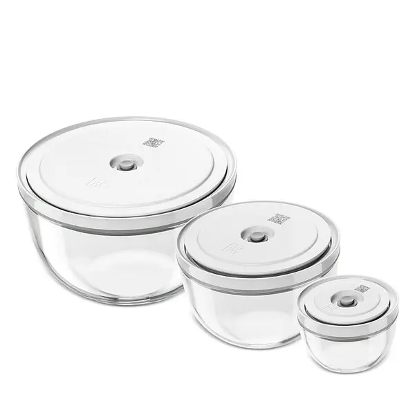 ZWILLING Fresh And Save 3 Piece Glass Vacuum Bowl Set - White