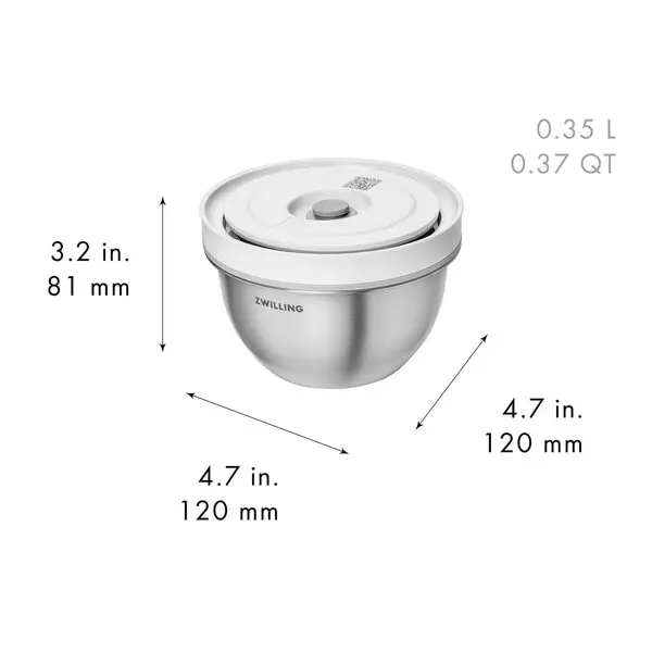 ZWILLING Fresh And Save 3 Piece Stainless Steel Vacuum Bowl Set - White