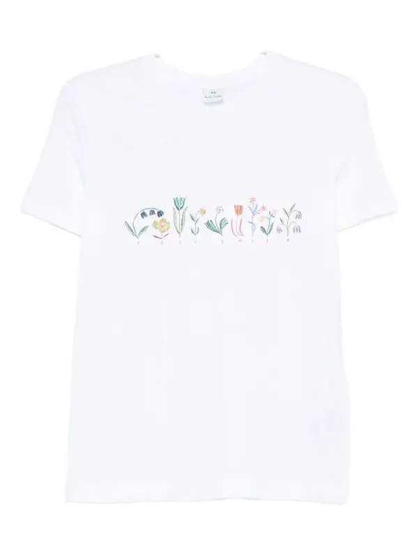 Paul Smith Bloom Print Cotton T-shirt - White