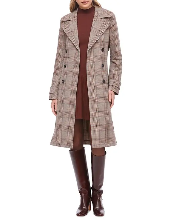 Bagatelle Plaid Trench Coat