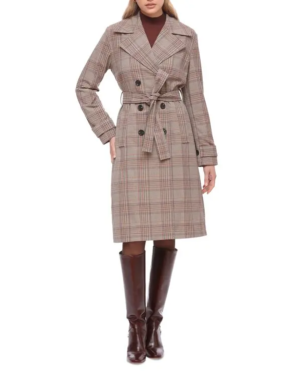 Bagatelle Plaid Trench Coat
