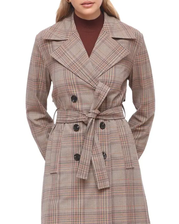 Bagatelle Plaid Trench Coat