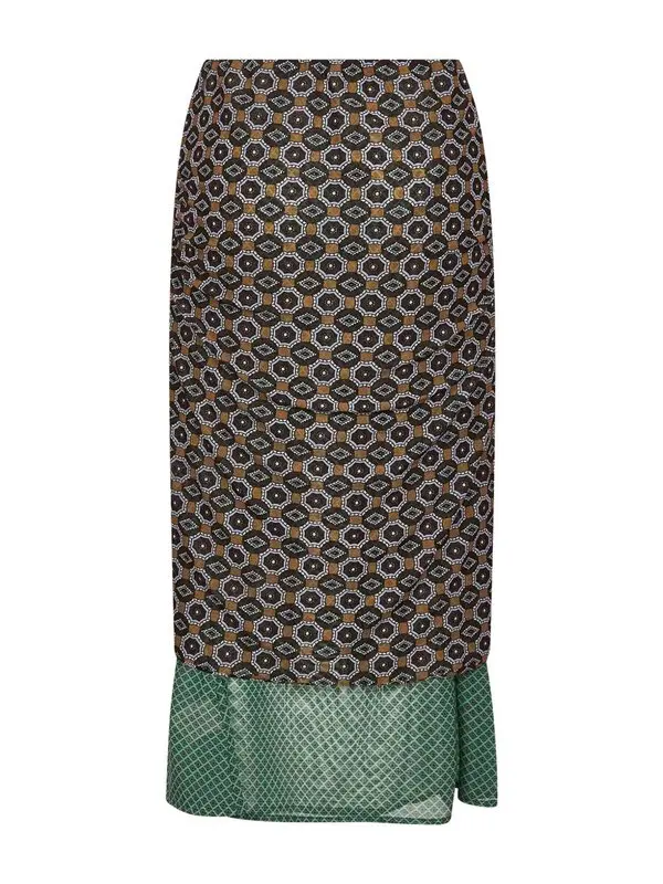 Dries Van Noten Printed Skirt - Brown