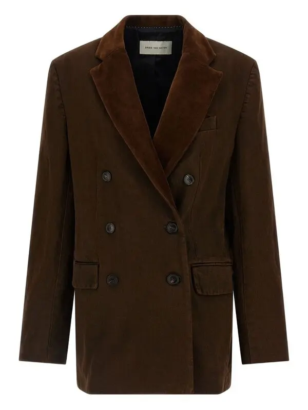 Dries Van Noten Bafya Double-breasted Jacket - Brown