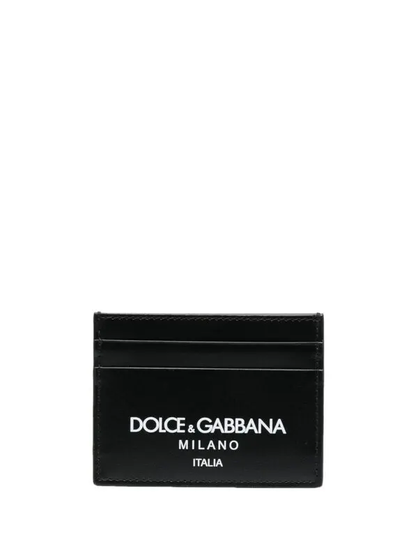 Dolce & Gabbana Card Holder With Printed Logo - Black