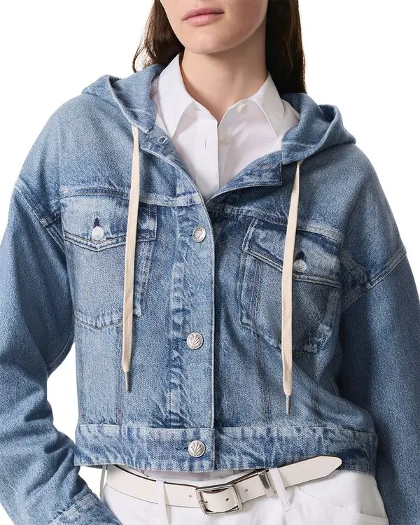 Rag & Bone Miramar Terry Hooded Trucker Jacket