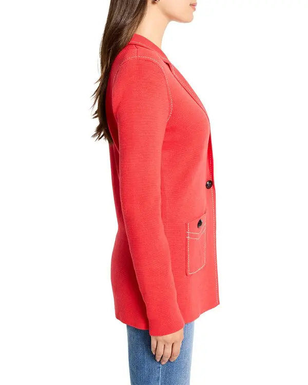 NIC+ZOE Contrast Stitch Knit Blazer