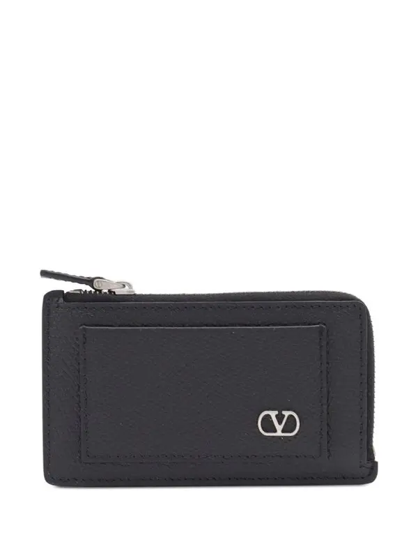 Valentino Garavani Leather Coin Purse With Logo - Black